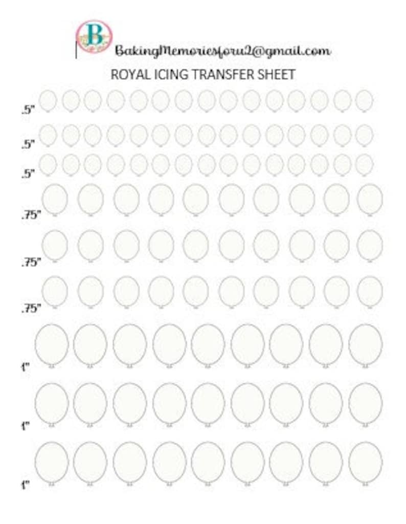 Balloon Royal Icing Transfer Sheet - Etsy