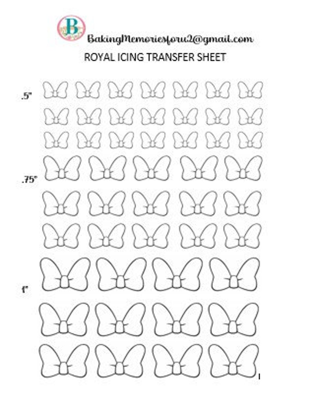 Mouse Bow Royal Icing Transfer Sheet - Etsy