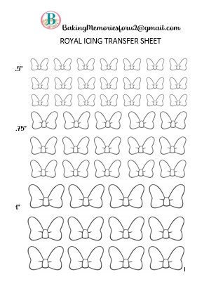 Mouse Bow Royal Icing Transfer Sheet - Etsy