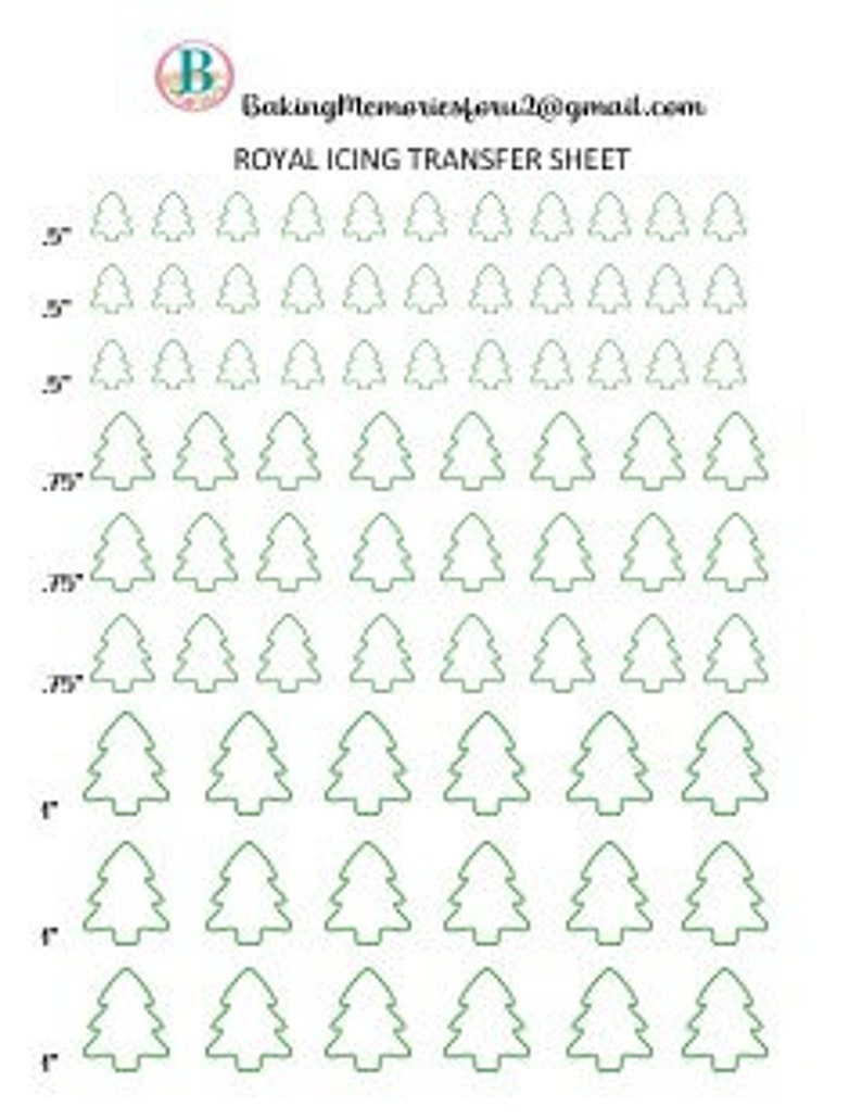 Christmas Tree Royal Icing Transfer Sheet - Etsy