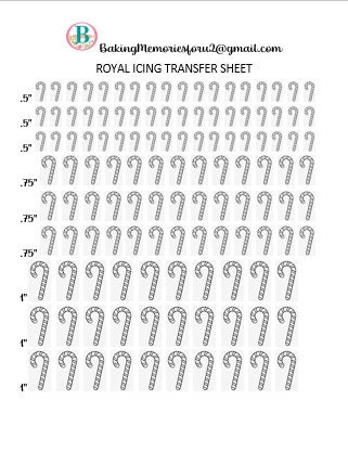 Candy Cane Royal Icing Transfer Sheet - Etsy