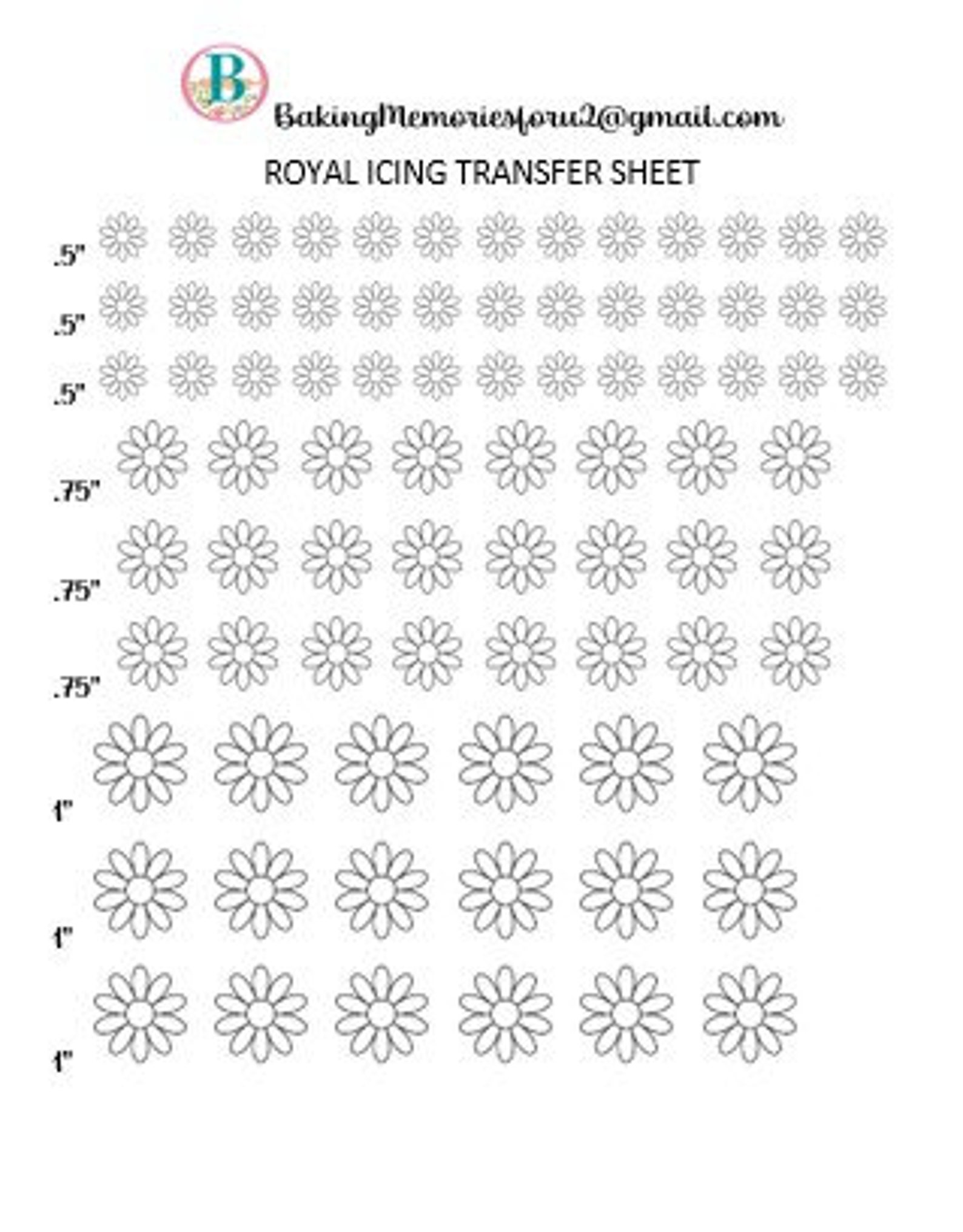 Daisy Royal Icing Transfer Sheet - Etsy