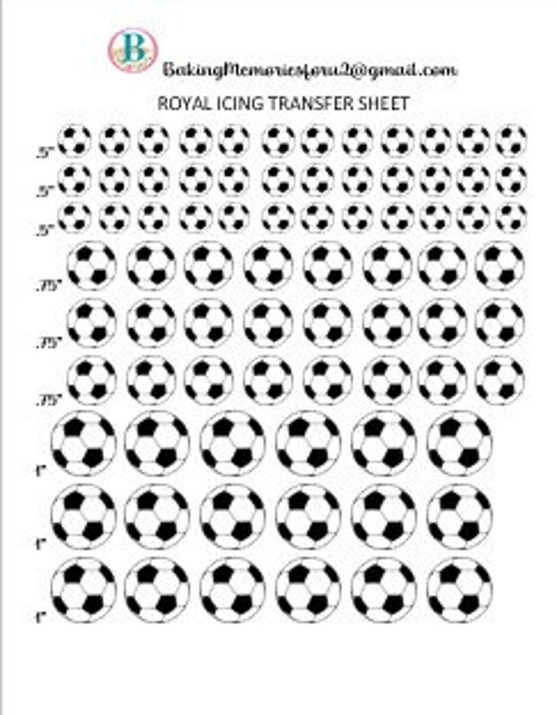 Soccer Ball Royal Icing Transfer Sheet - Etsy