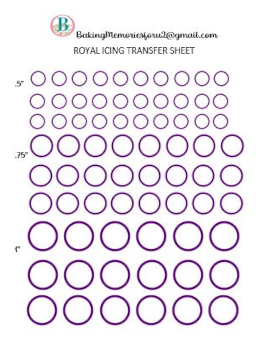 Circle Royal Icing Transfer Sheet - Etsy