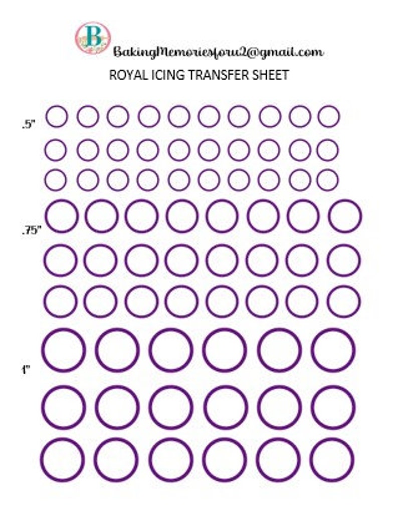 Circle Royal Icing Transfer Sheet - Etsy