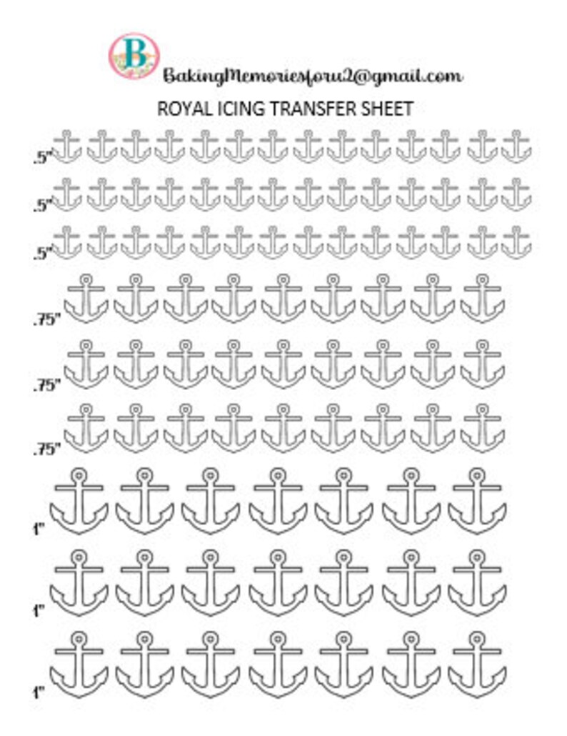 Anchor Royal Icing Transfer Sheet - Etsy