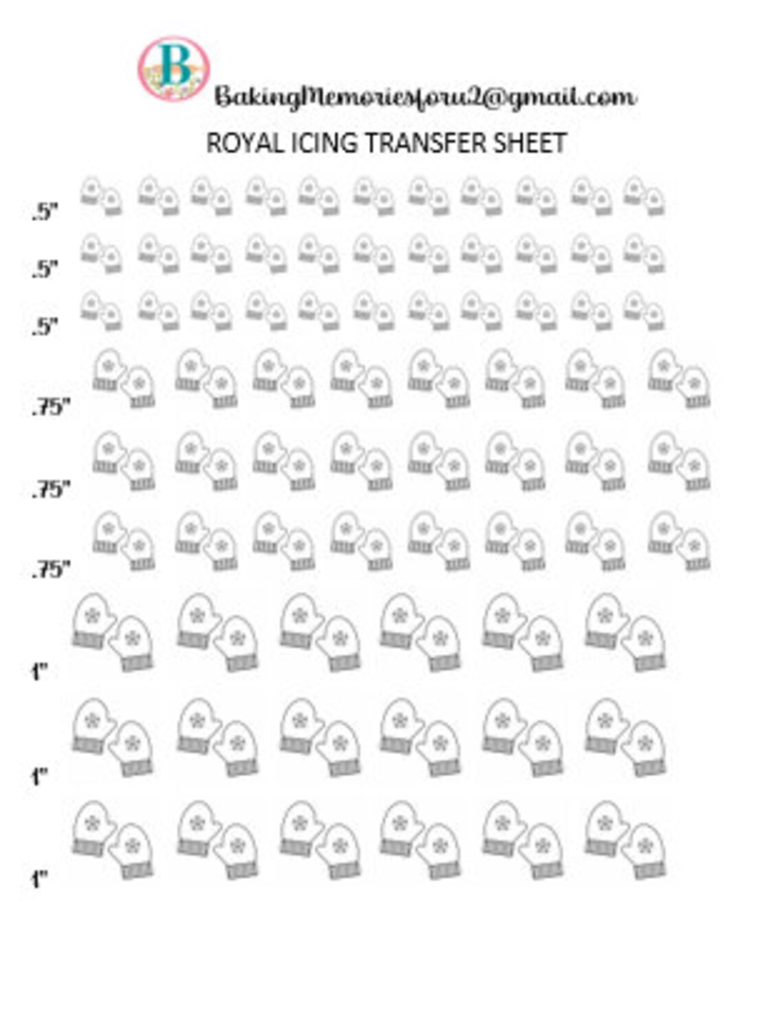 Mittens Royal Icing Transfer Sheet - Etsy