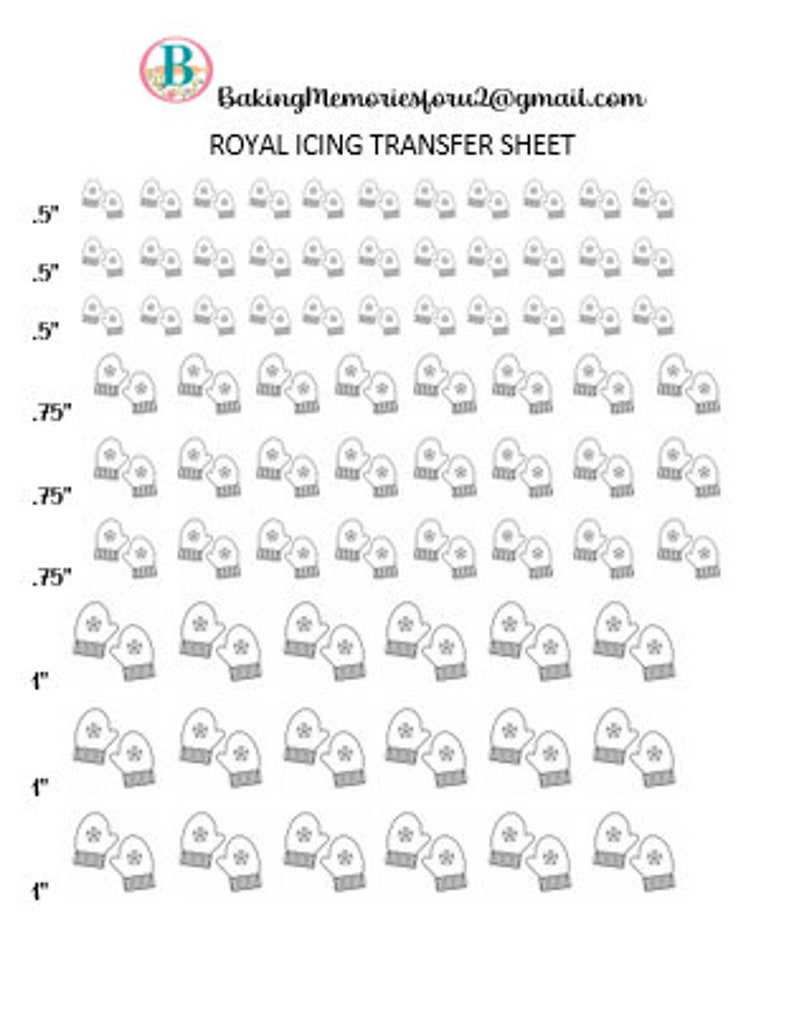 Mittens Royal Icing Transfer Sheet - Etsy