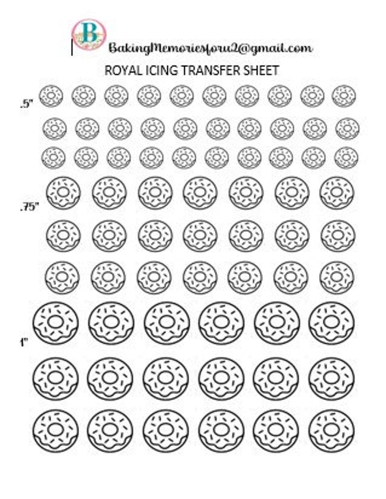Donut Royal Icing Transfer Sheet - Etsy