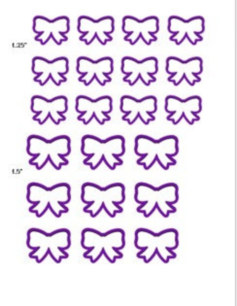 Bow Royal Icing Transfer Sheet - Etsy