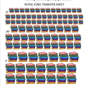 Bookstack Royal Icing Transfer Sheet - Etsy