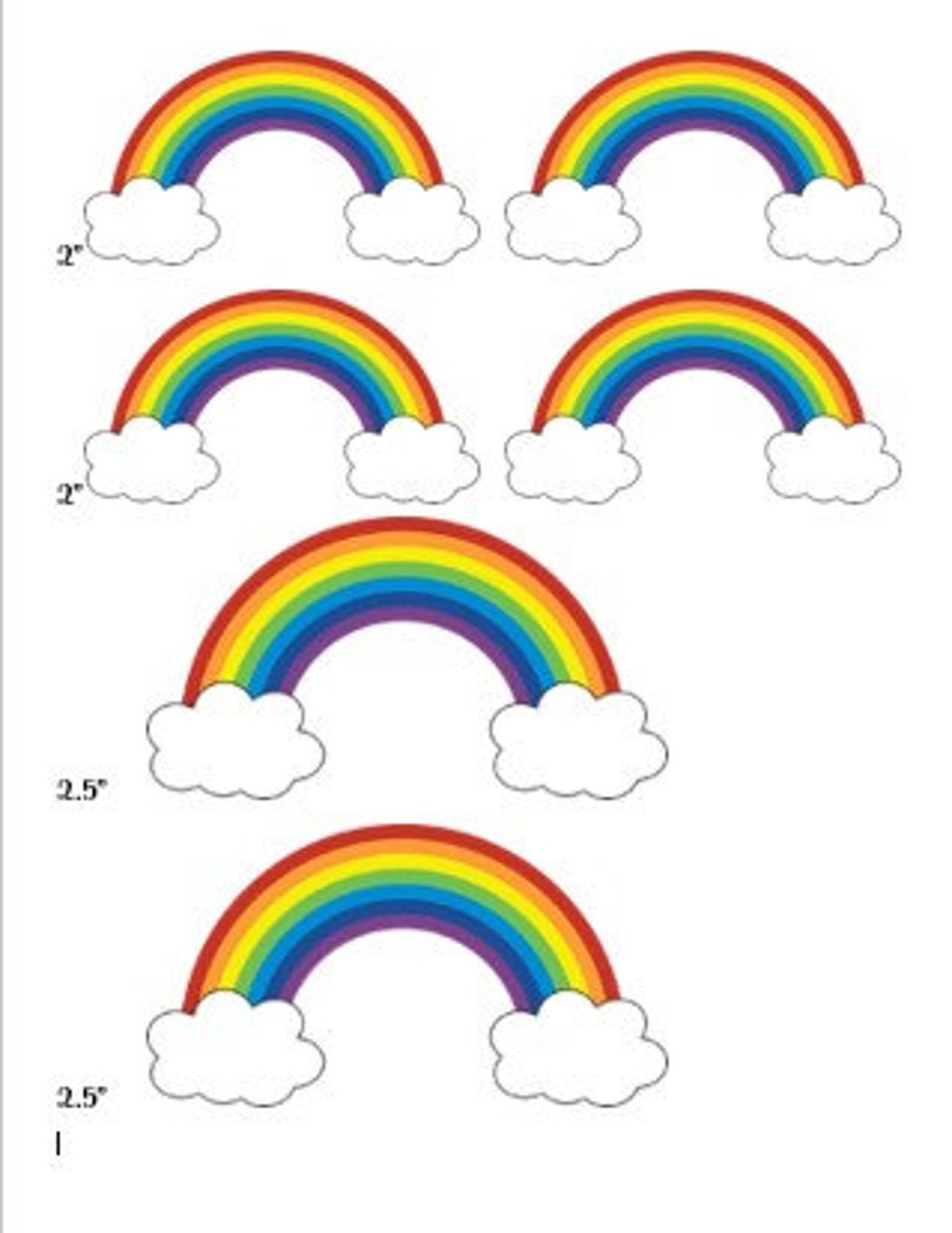 Rainbow With Clouds Royal Icing Transfer Sheet - Etsy