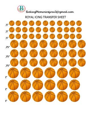 Basketball Royal Icing Transfer Sheet - Etsy