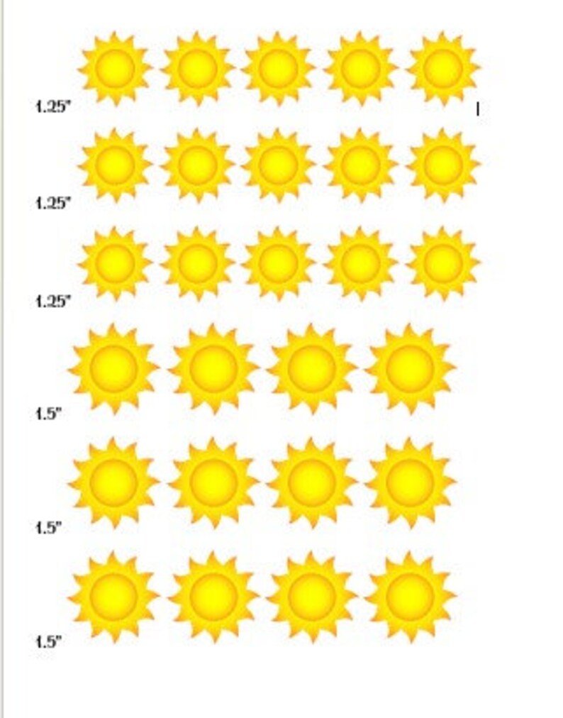 Sun Royal Icing Transfer Sheet - Etsy