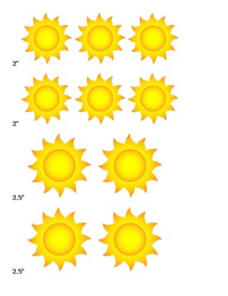 Sun Royal Icing Transfer Sheet - Etsy