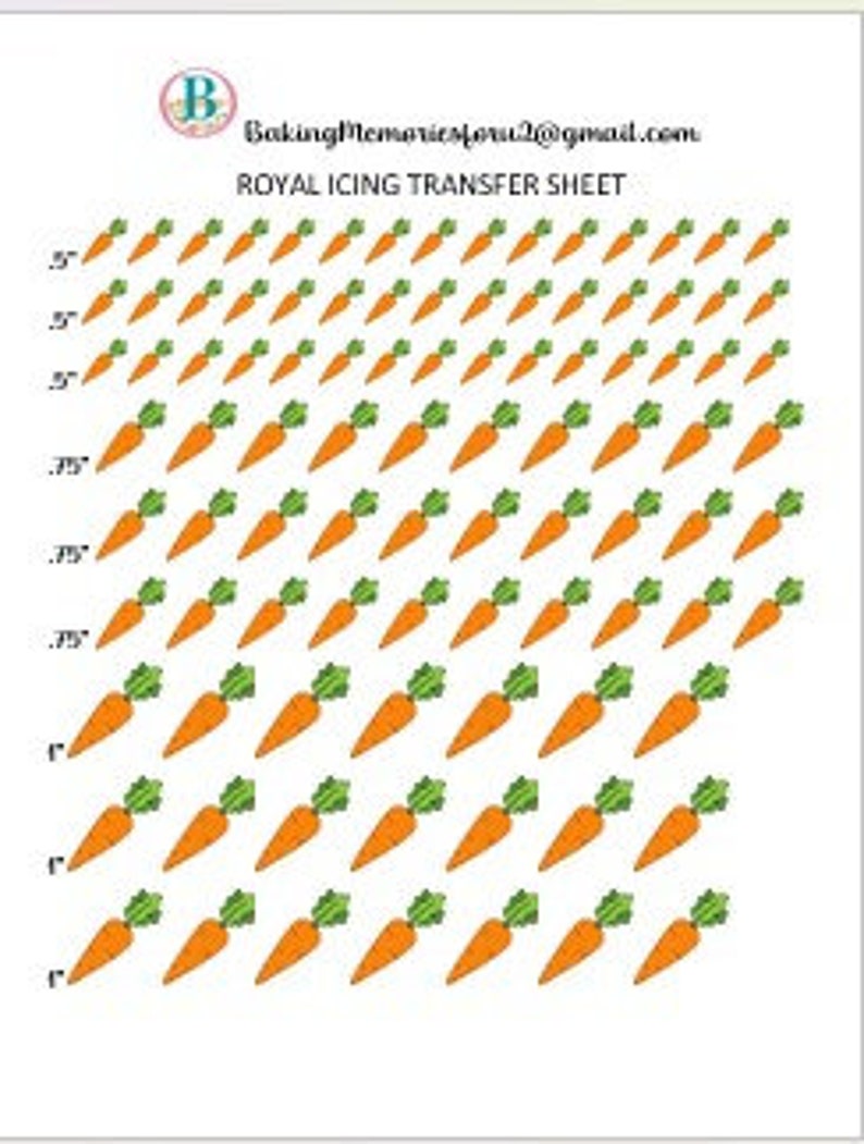 Carrot Royal Icing Transfer Sheet - Etsy