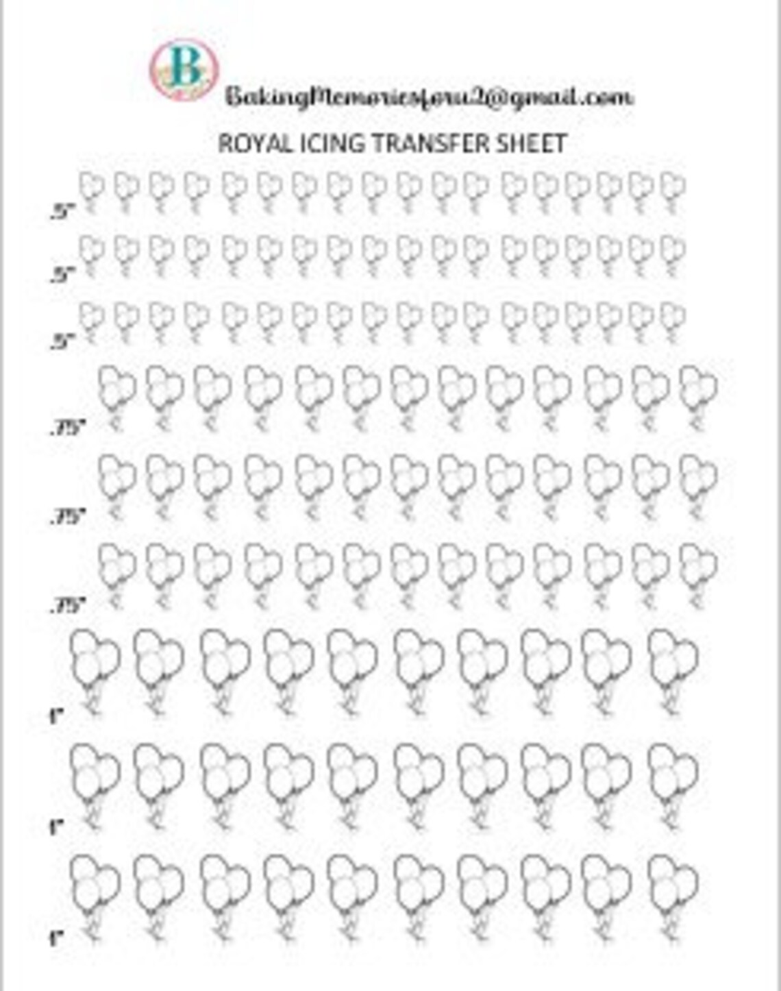 Balloons Royal Icing Transfer Sheet - Etsy