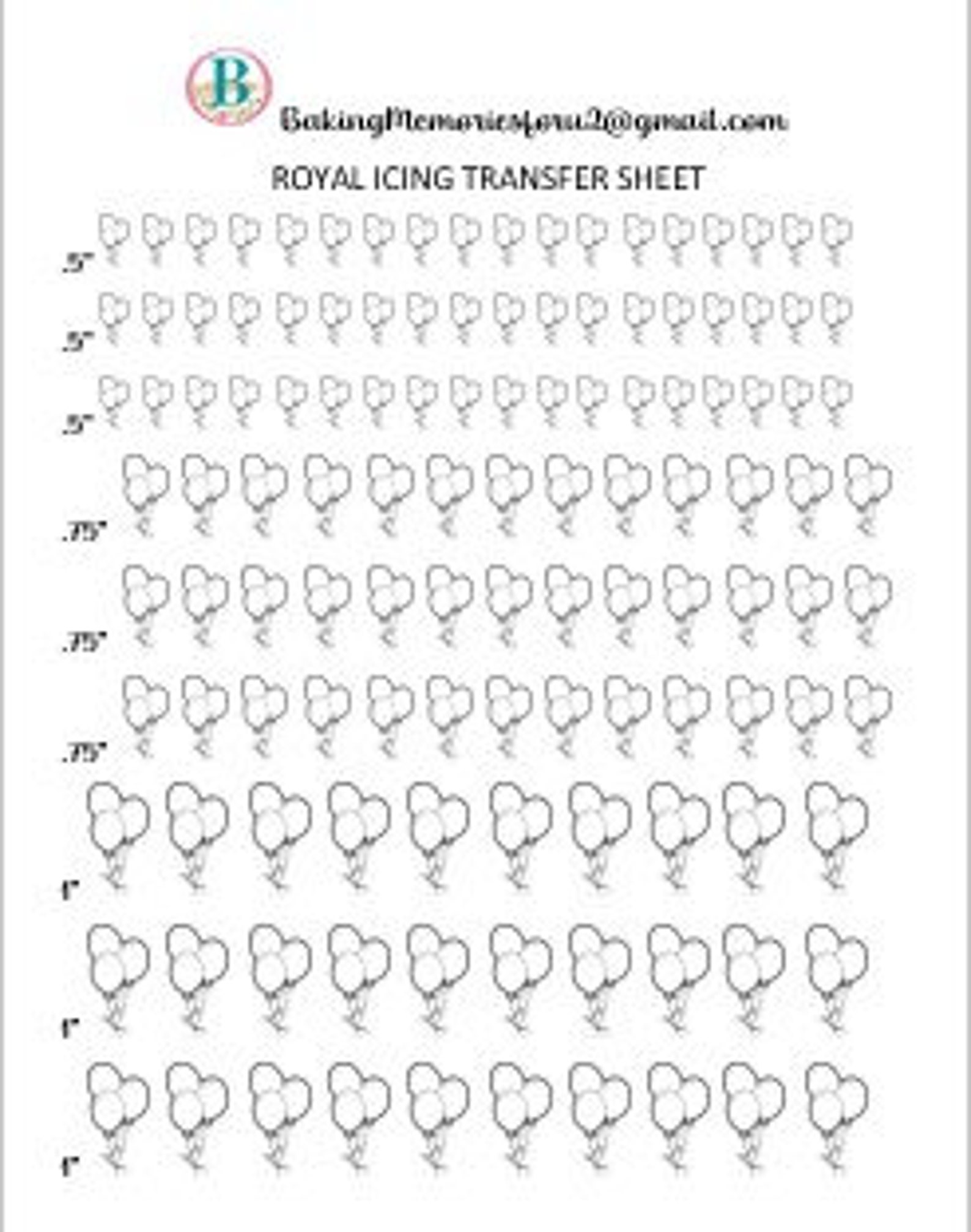Balloons Royal Icing Transfer Sheet - Etsy