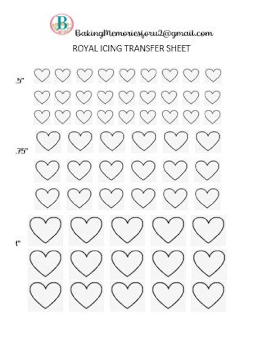 Heart Royal Icing Transfer Sheet - Etsy