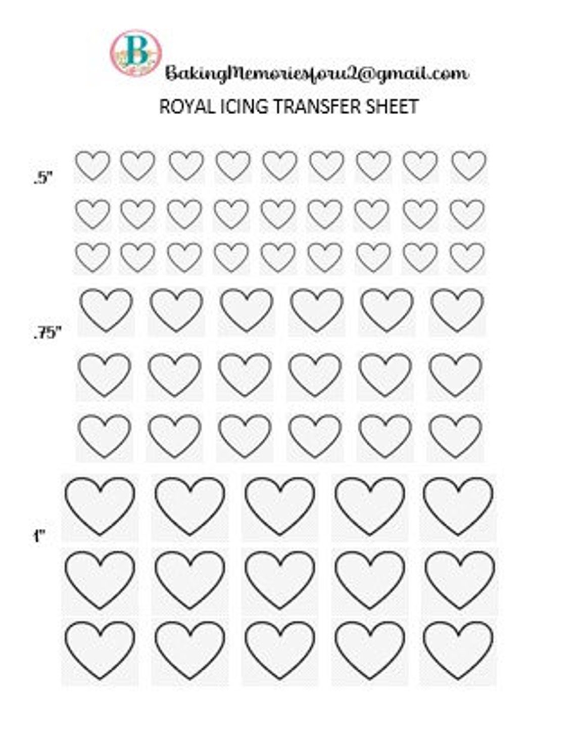 Heart Royal Icing Transfer Sheet - Etsy