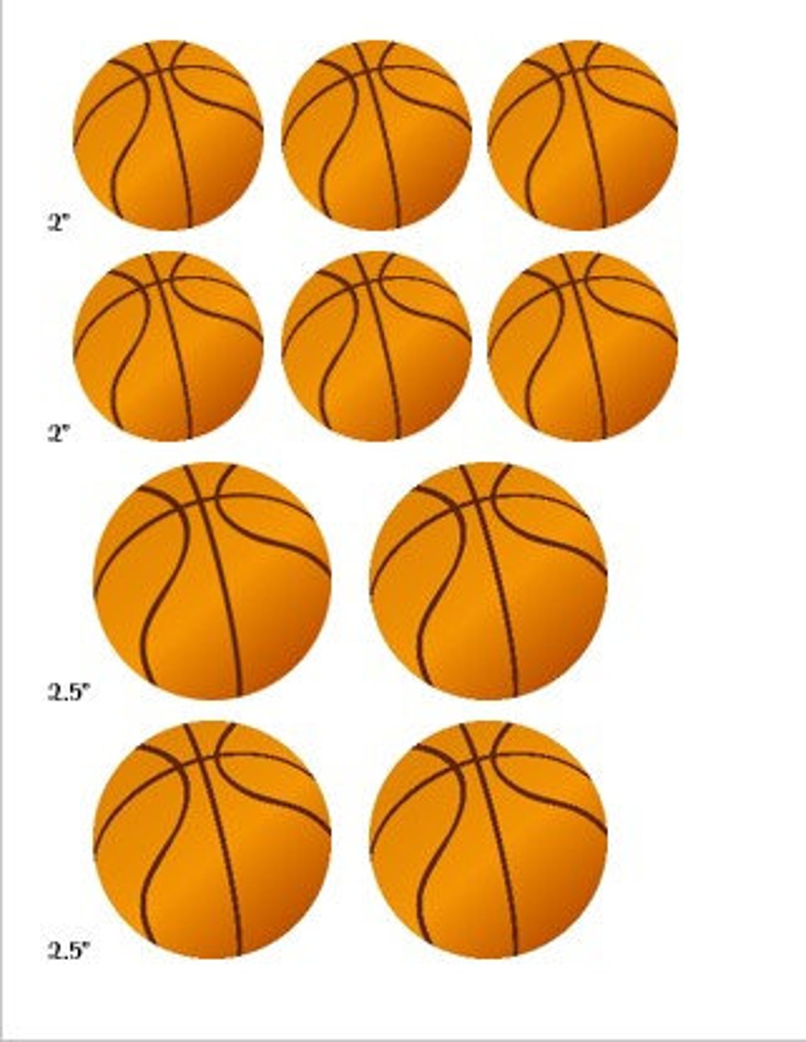Basketball Royal Icing Transfer Sheet - Etsy