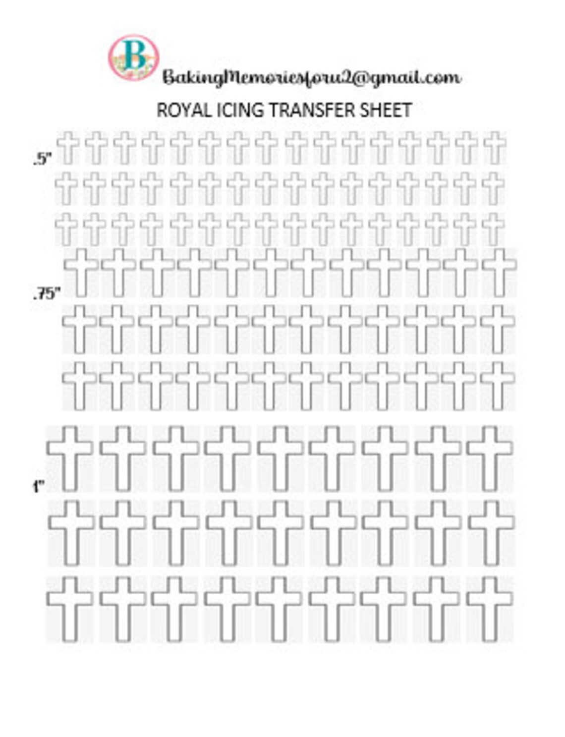 Cross Royal Icing Transfer Sheet - Etsy