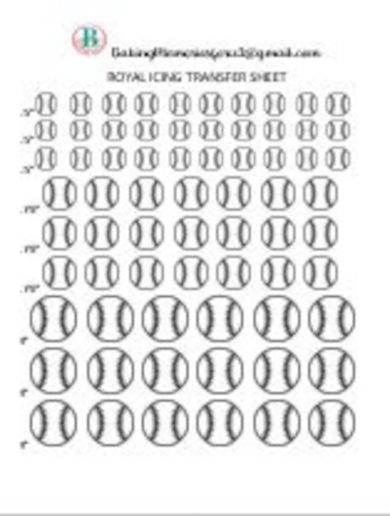 Baseball Royal Icing Transfer Sheet - Etsy
