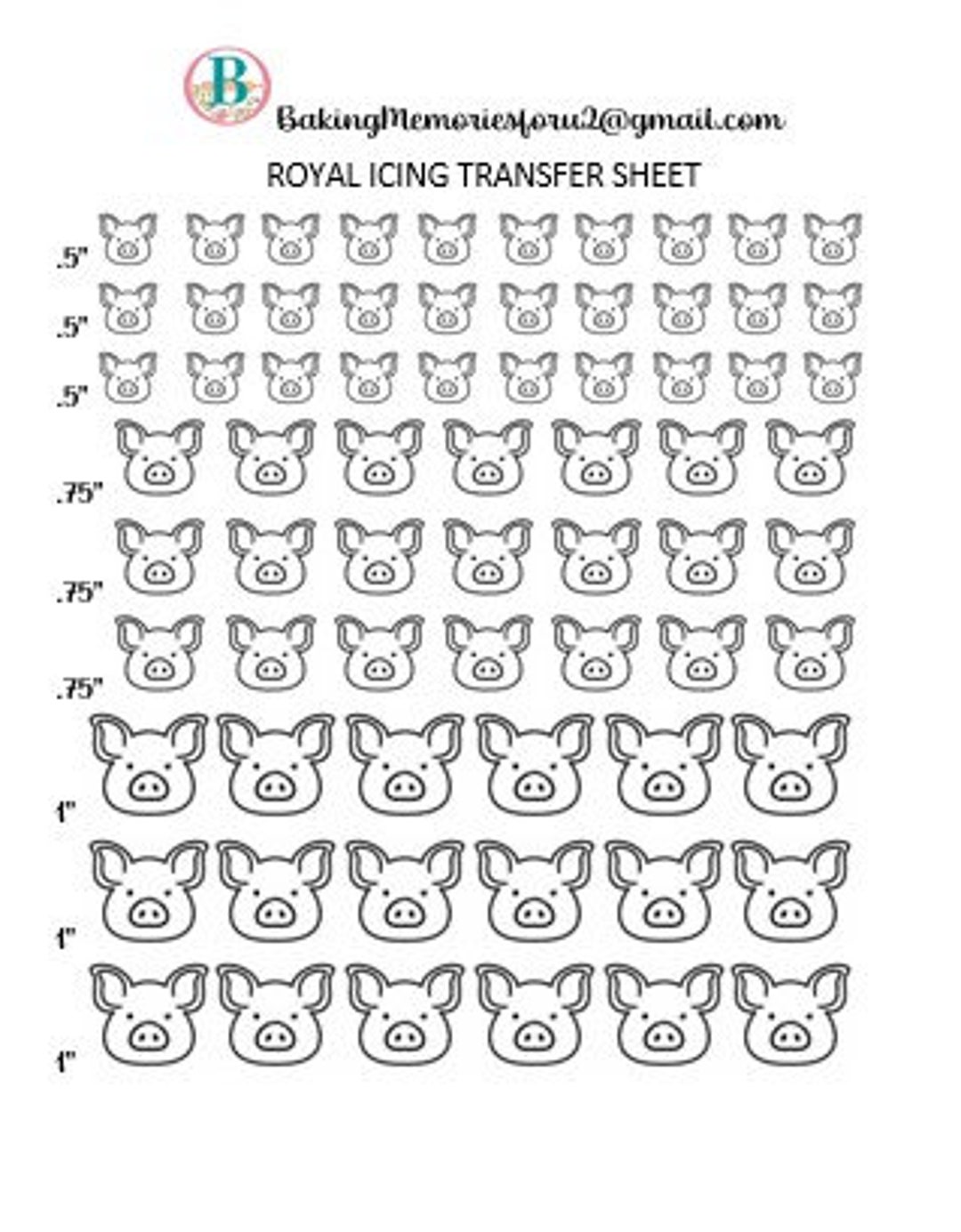 Pig Face Royal Icing Transfer Sheet - Etsy