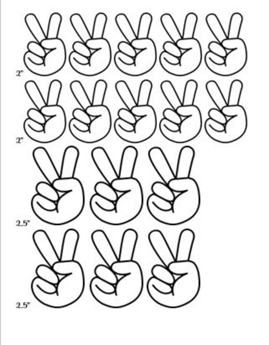 Peace Fingers Royal Icing Transfer Sheet - Etsy