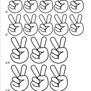 Peace Fingers Royal Icing Transfer Sheet - Etsy