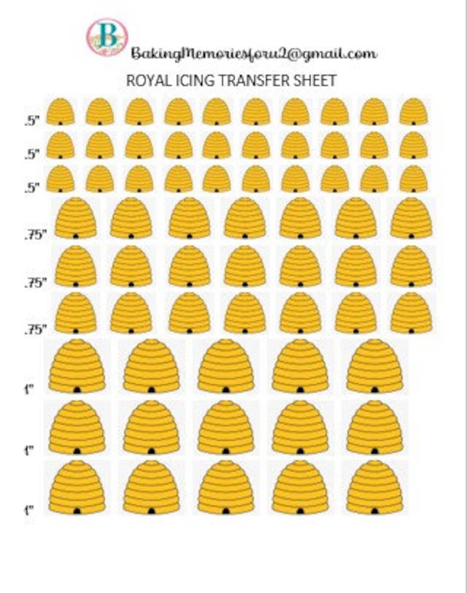Bee Hive Royal Icing Transfer Sheet - Etsy