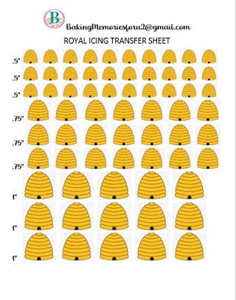 Bee Hive Royal Icing Transfer Sheet - Etsy