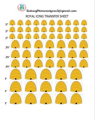 Bee Hive Royal Icing Transfer Sheet - Etsy