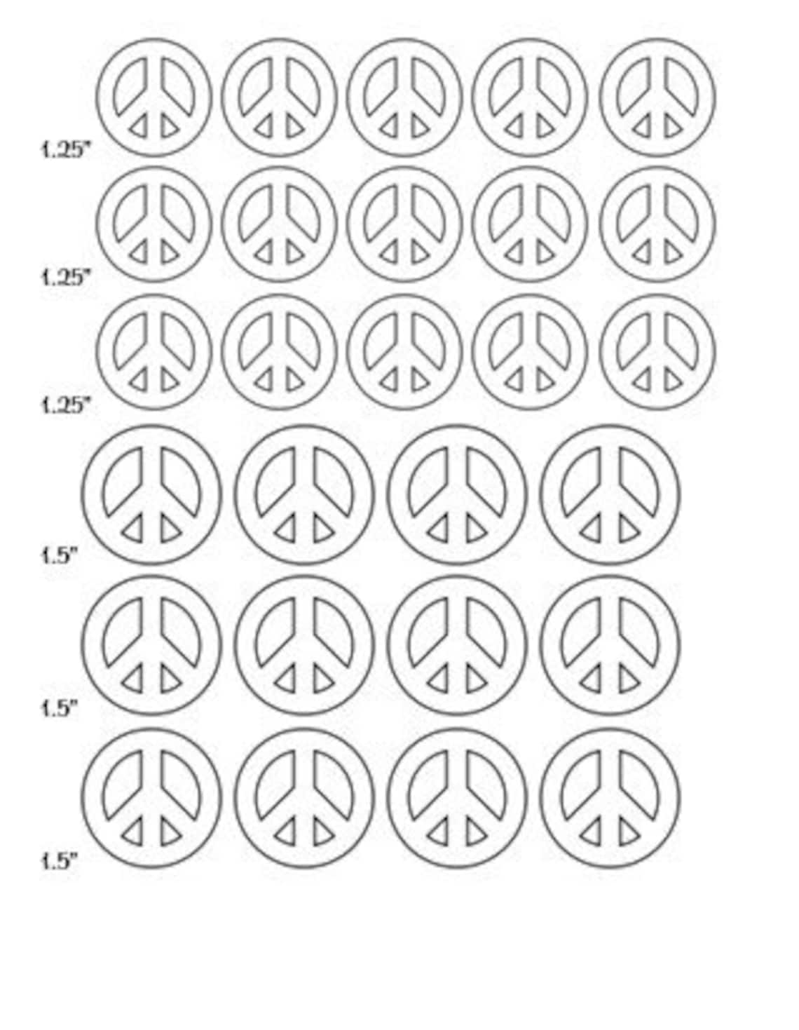 Peace Sign Royal Icing Transfer Sheet - Etsy