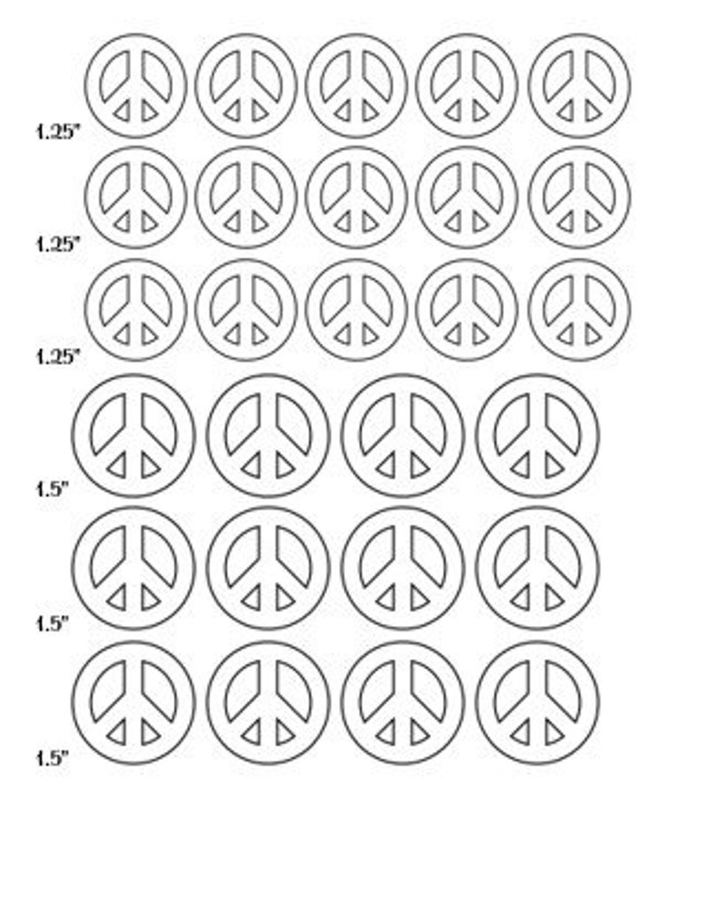 Peace Sign Royal Icing Transfer Sheet - Etsy