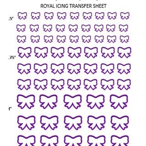 Bow Royal Icing Transfer Sheet - Etsy