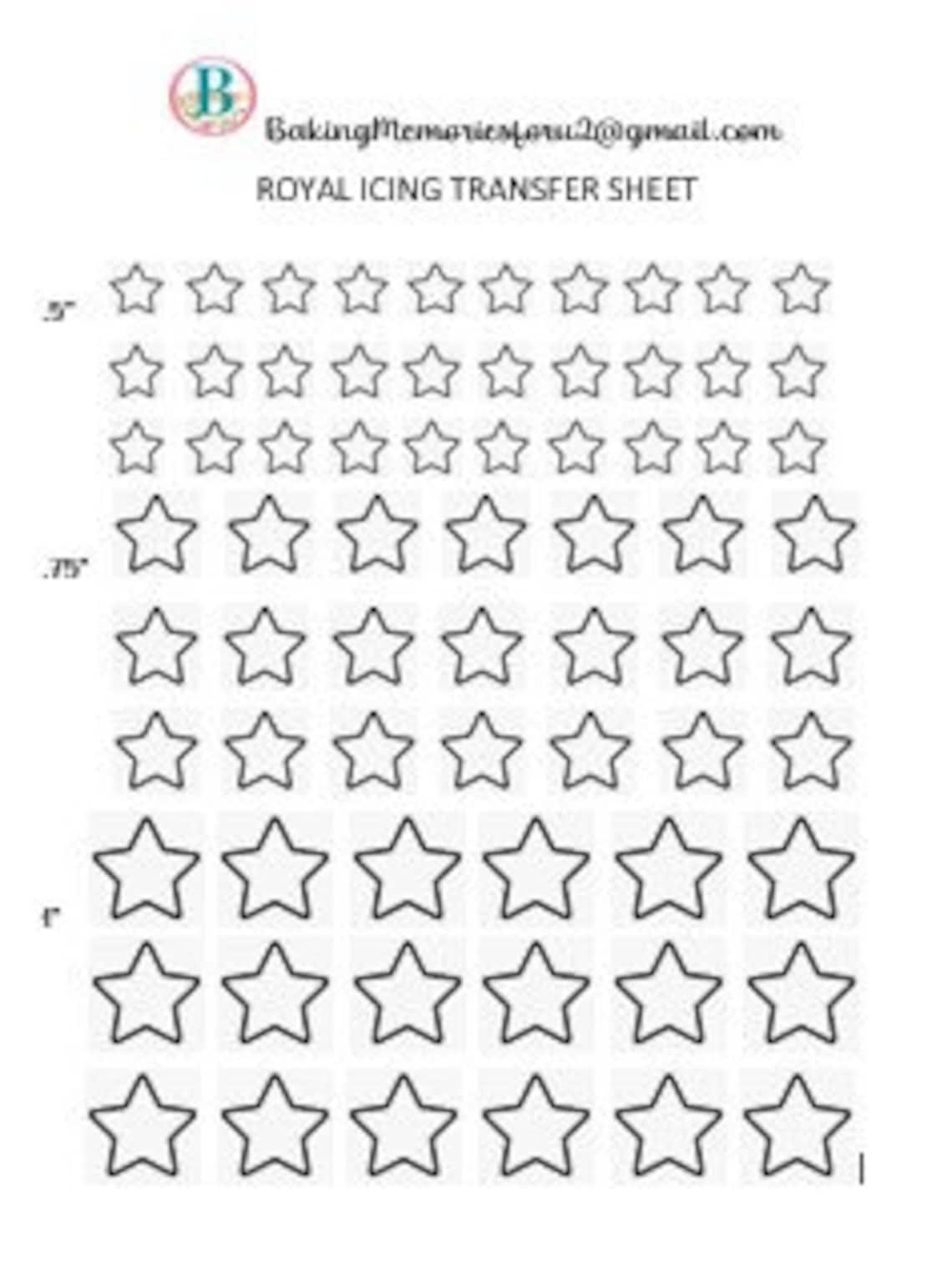 Star Royal Icing Transfer Sheet - Etsy