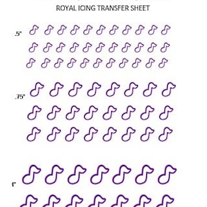 Music Note Royal Icing Transfer Sheet - Etsy