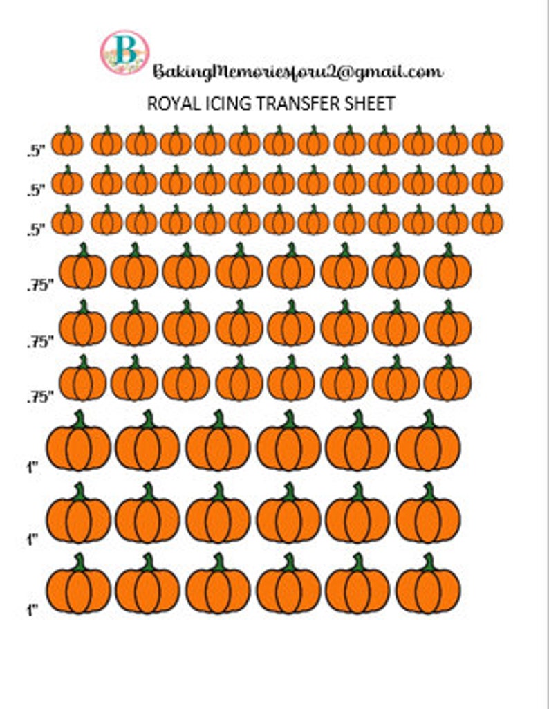 Pumpkin Royal Icing Transfer Sheet - Etsy