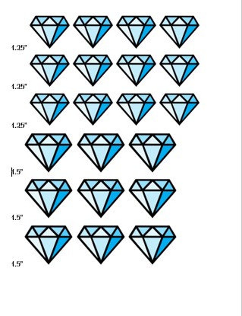 Diamond Royal Icing Transfer Sheet - Etsy