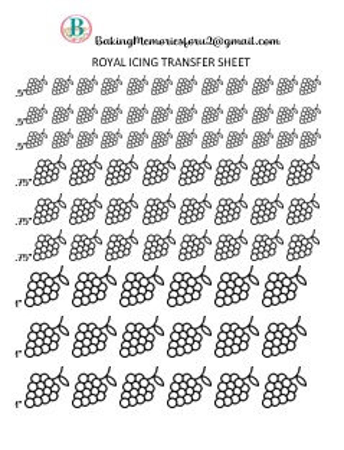 Grapes Royal Icing Transfer Sheet - Etsy