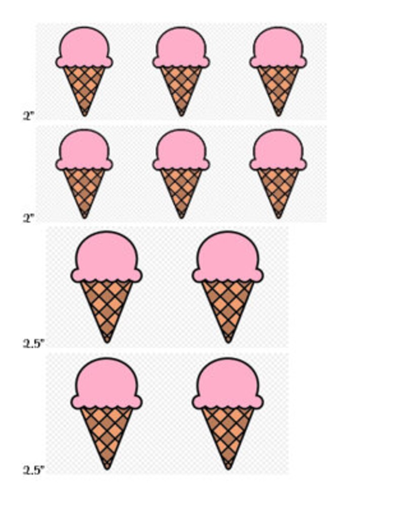 Ice Cream Cone Royal Icing Transfer Sheet - Etsy