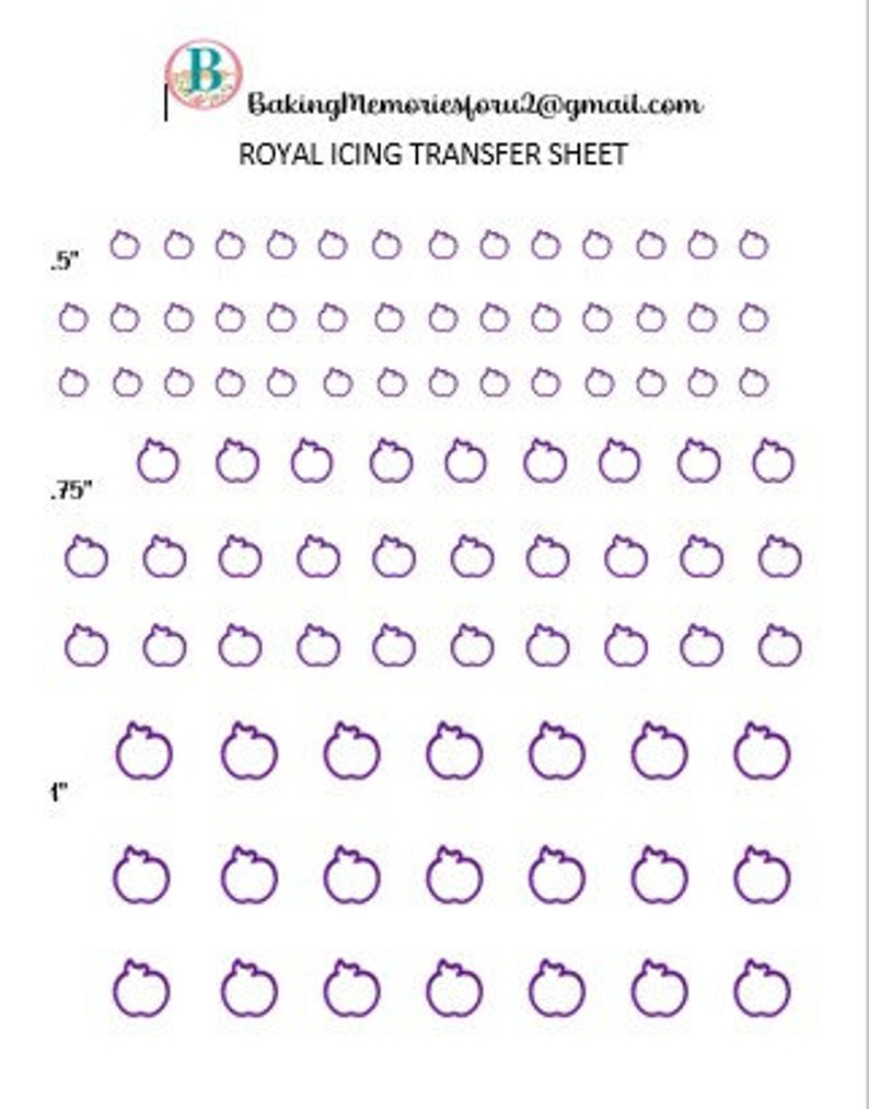 Apple Royal Icing Transfer Sheet - Etsy