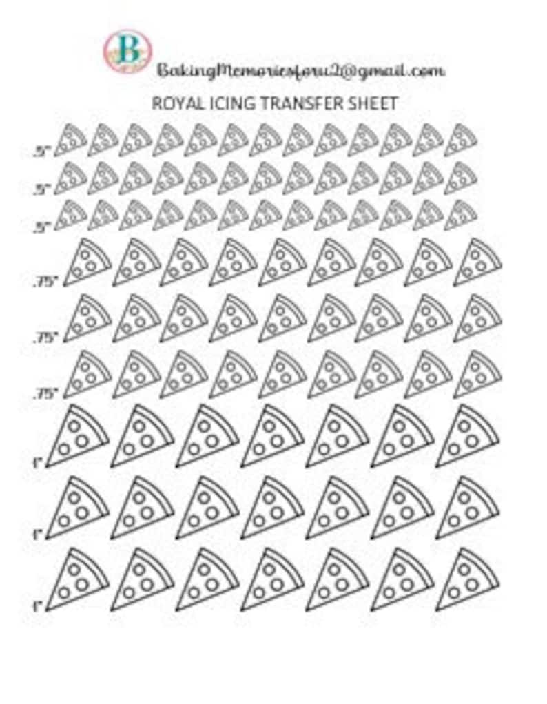 Pizza Slice Royal Icing Transfer Sheet - Etsy