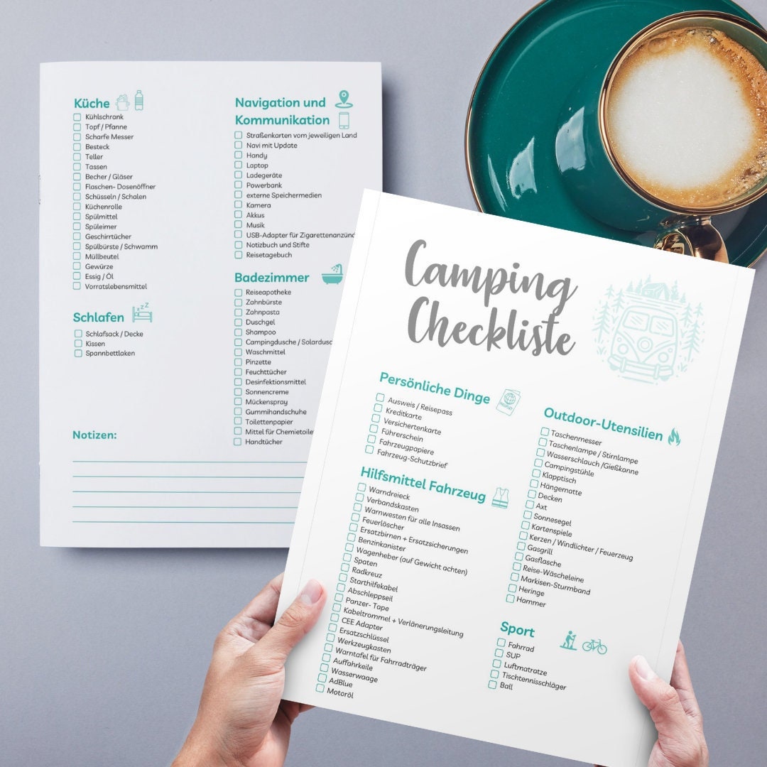 Checklist for Camping Holidays With a Motorhome or Caravan: Digital PDF ...