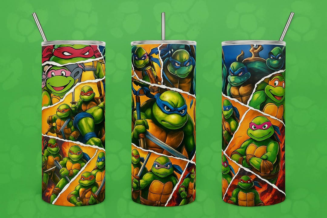 TMNT Collage Tumbler Wrap PNG | 20oz Skinny Sublimation Design ...