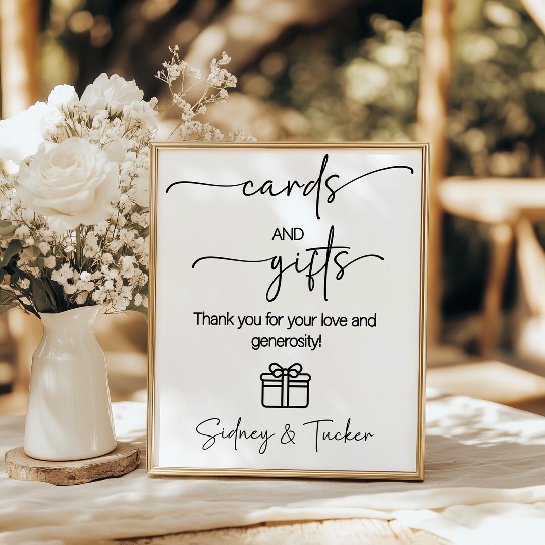 Modern Minimalist Printable Editable Gift Sign for Weddings, Wedding ...