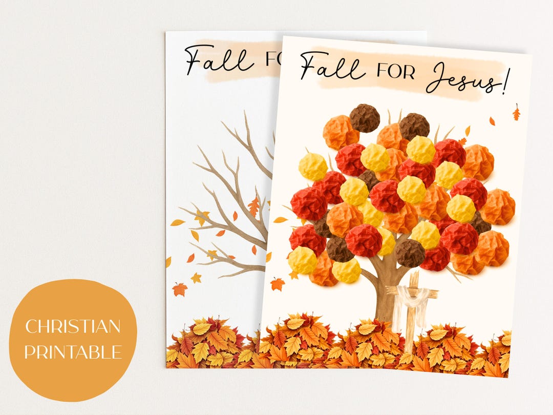 Fall for Jesus Printable: Tissue Paper Tree Craft (digital Download) - Etsy