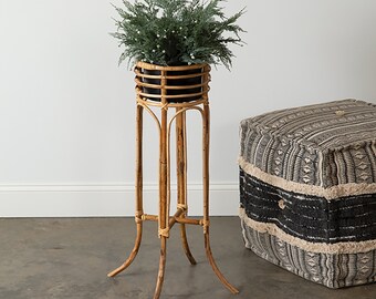 Wicker Rattan Plant Stand | Etsy
