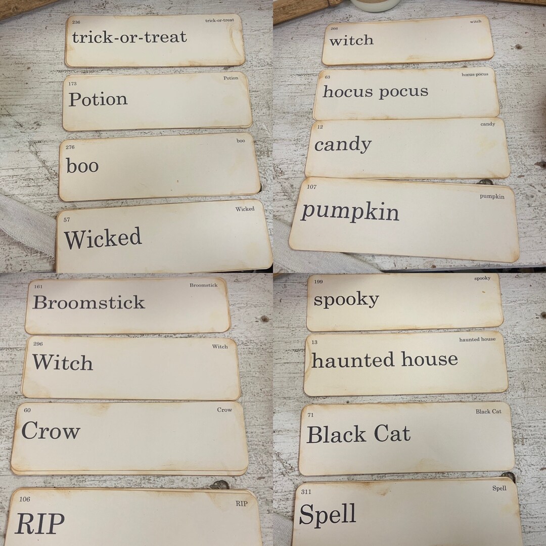 Flashcards Vintage Style Handmade Halloween - Etsy